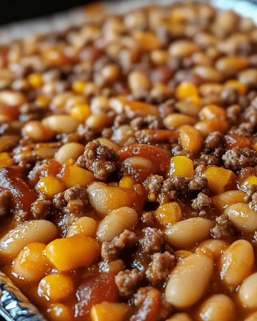 Home » Recipes » Dinners » Baked Beans & Ground Beef Casserole