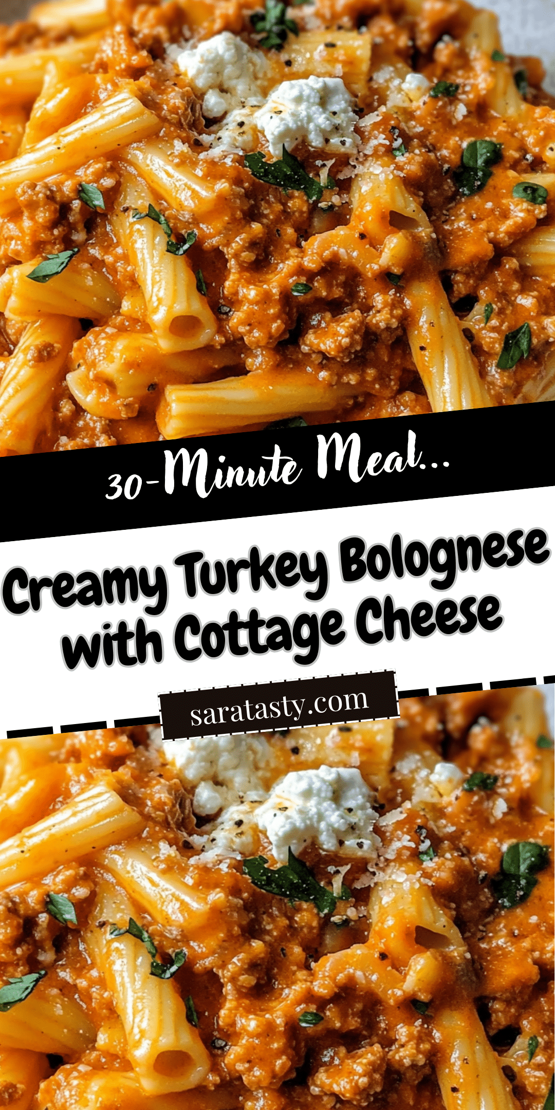 Home » Recipes » Dinners » Creamy Turkey Bolognese with Cottage Cheese