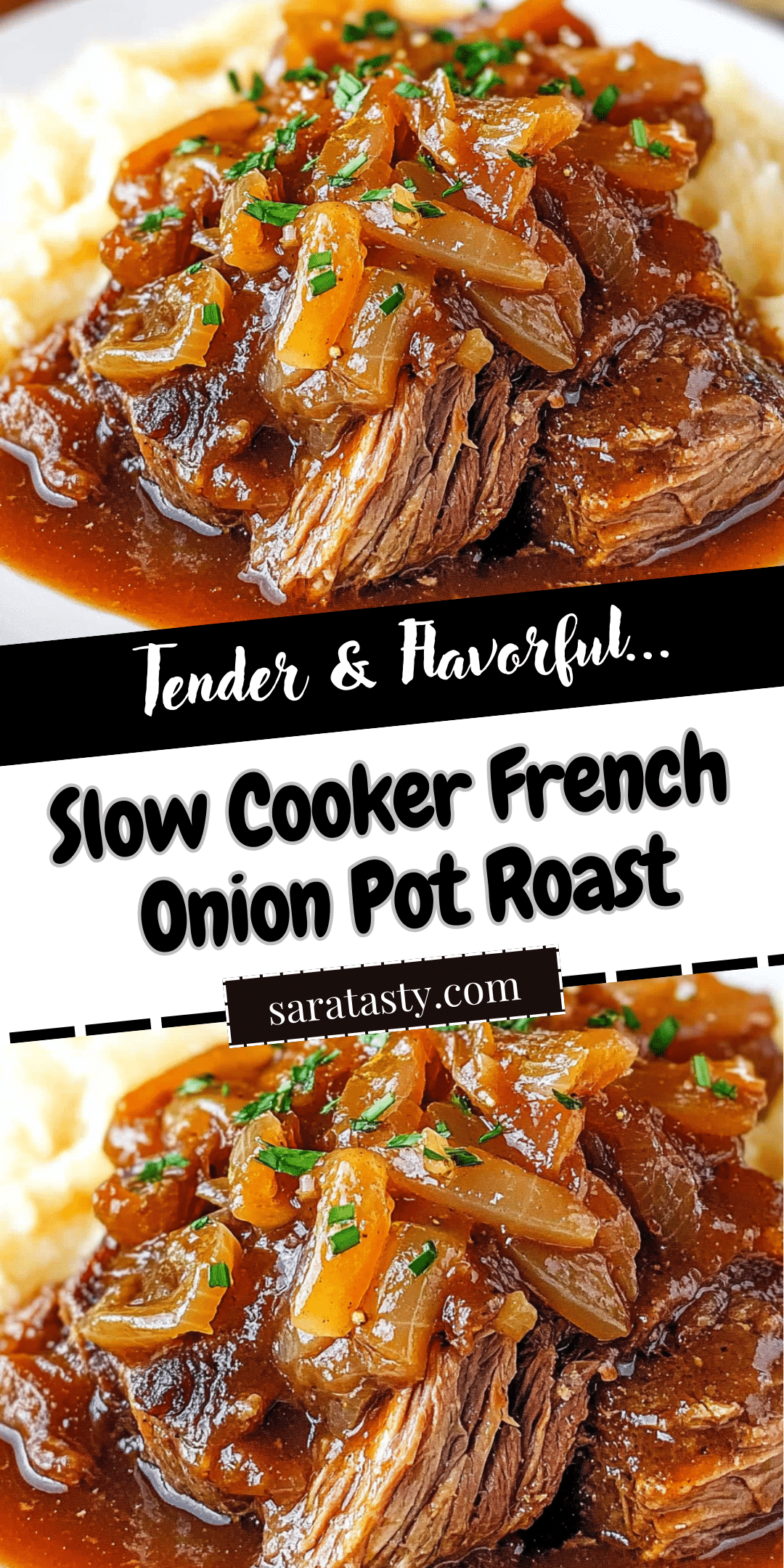 Home » Recipes » Main Courses » Slow Cooker French Onion Pot Roast