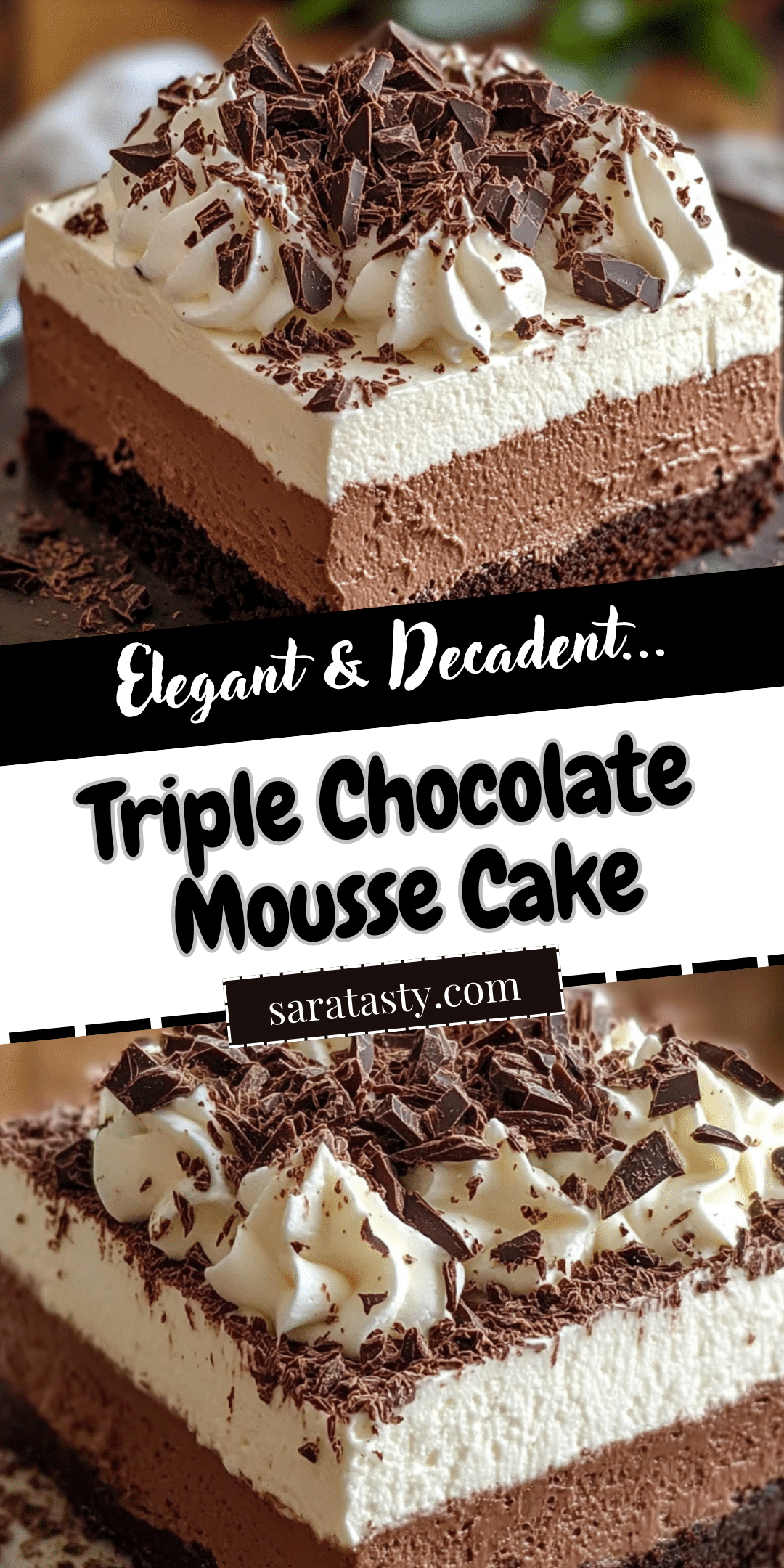 Home » Recipes » Desserts » Triple Chocolate Mousse Cake