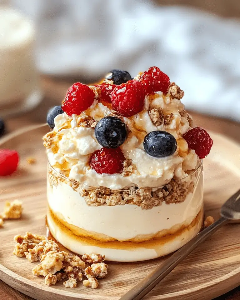 Home » Recipes » Breakfasts » Whipped Honey Cottage Cheese Parfait