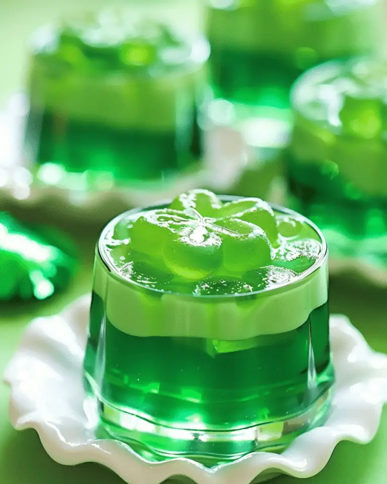 Home » Recipes » Desserts » Green Jello Shots