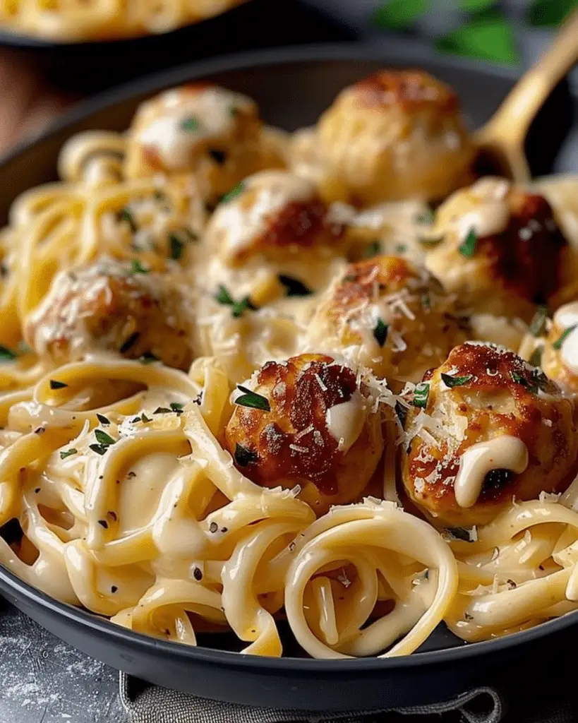 Home » Recipes » Main Courses » Garlic Butter Chicken Balls with Creamy ...