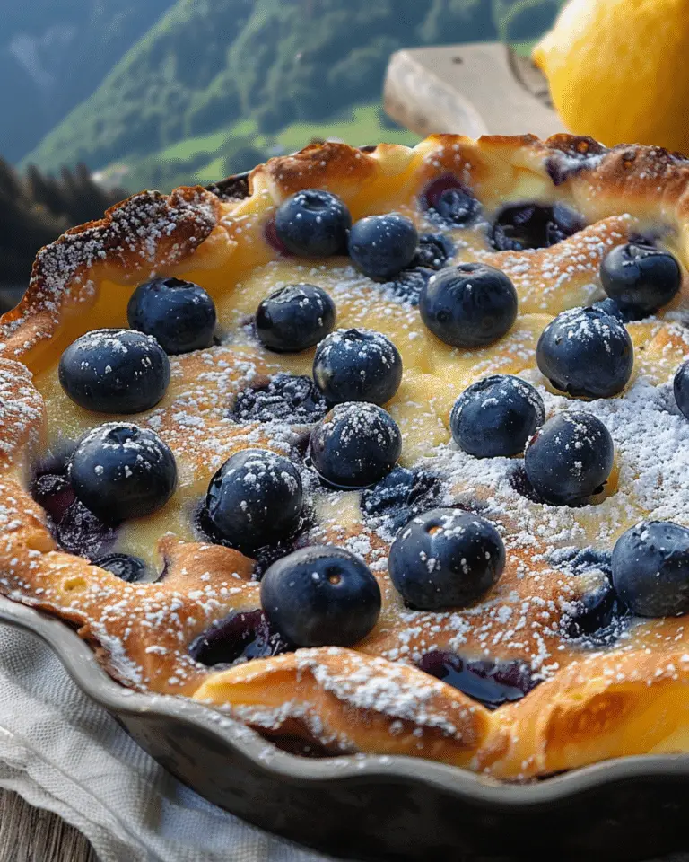 Home » Recipes » Breakfasts » Blueberry Lemon Dutch Baby