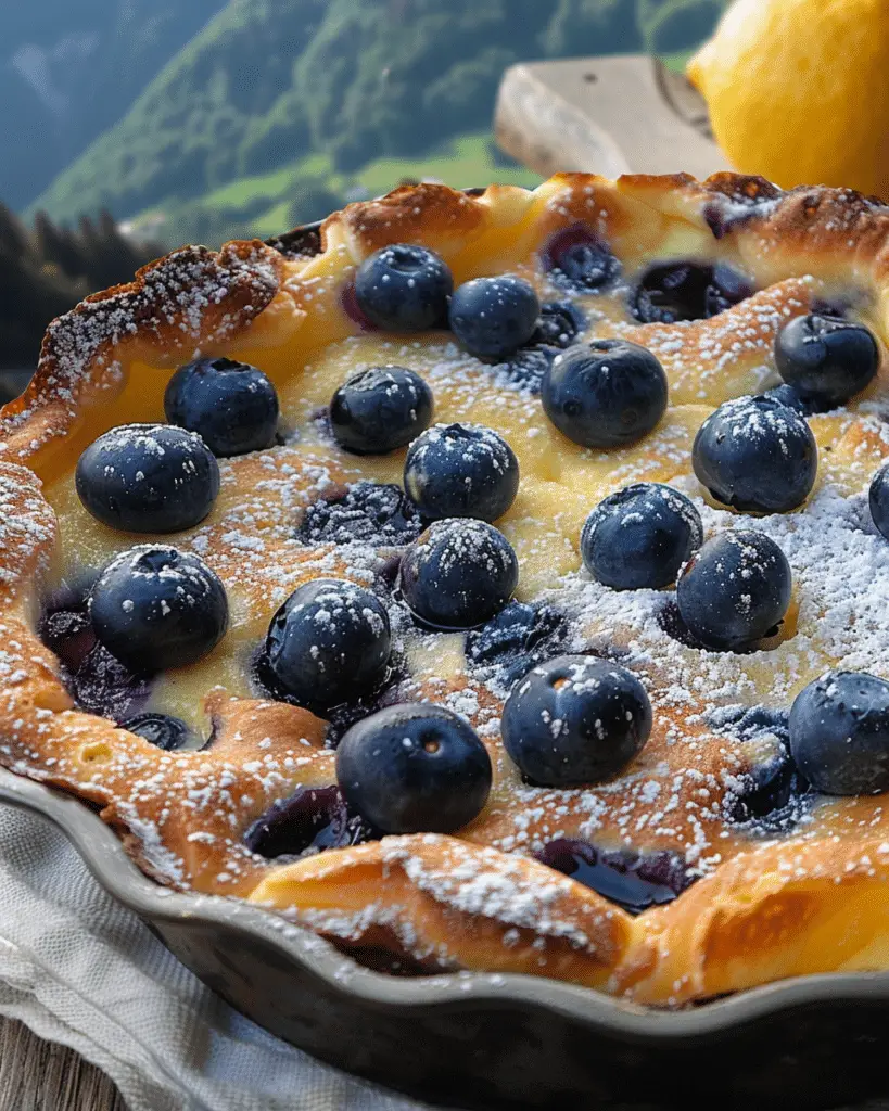 Home » Recipes » Breakfasts » Blueberry Lemon Dutch Baby