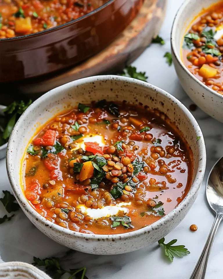 Home » Recipes » Soups & Stews » Mediterranean Lentil Soup