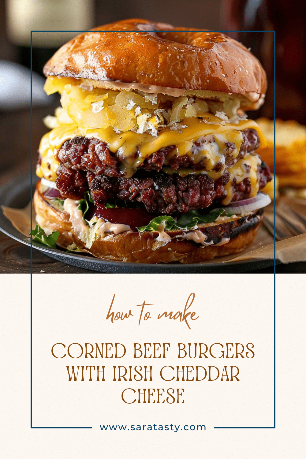 Home » Recipes » Main Courses » Corned Beef Burgers with Irish Cheddar ...