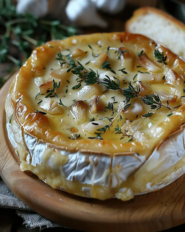 Home » Recipes » Appetizers » Savory Baked Brie with Garlic and Herbs
