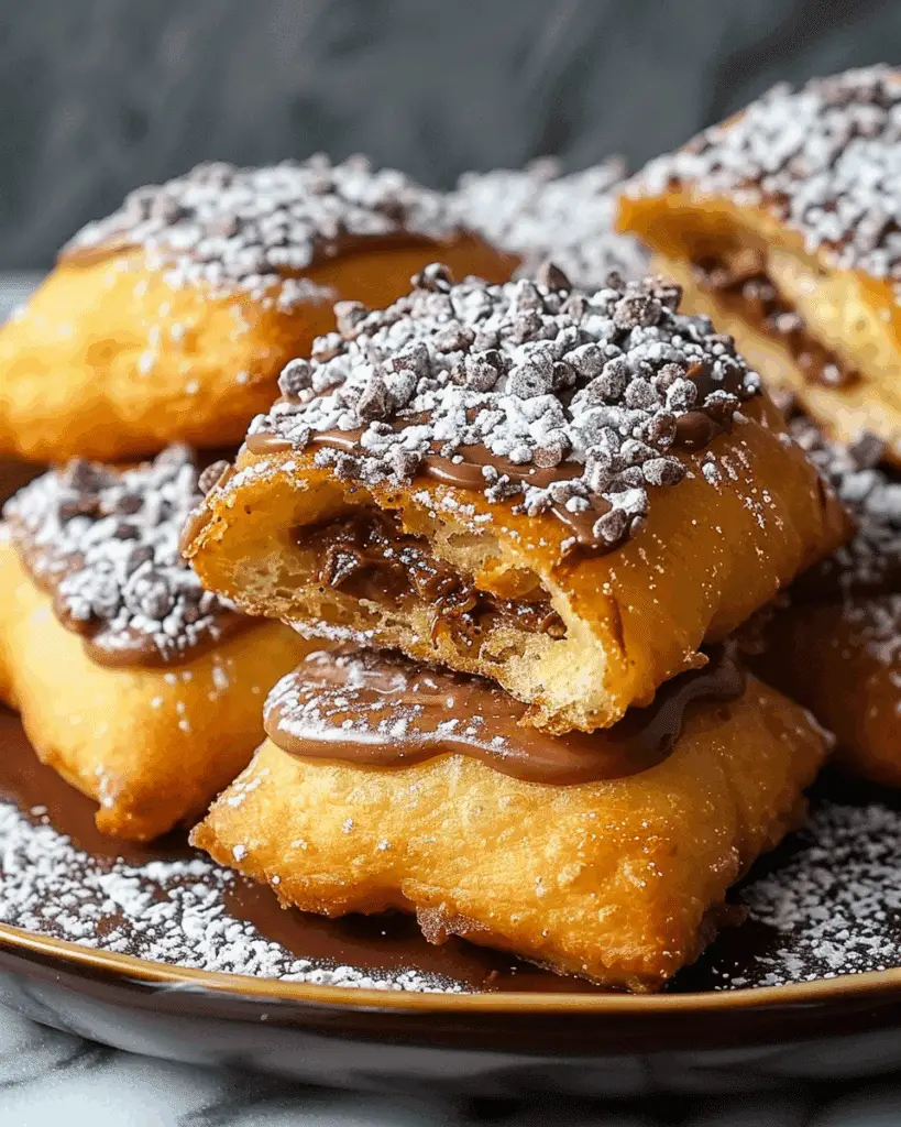 Home » Recipes » Desserts » Air Fryer Nutella Stuffed Beignets