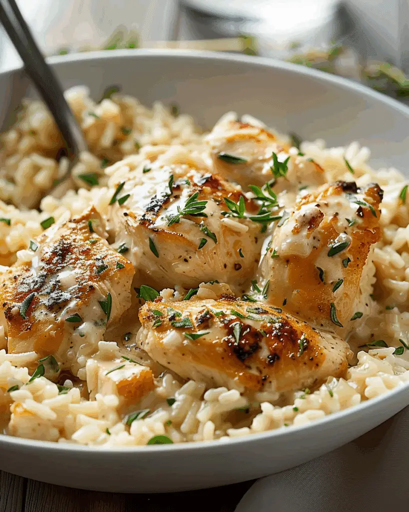 Home » Recipes » Main Courses » Creamy Herb Chicken & Basmati Rice
