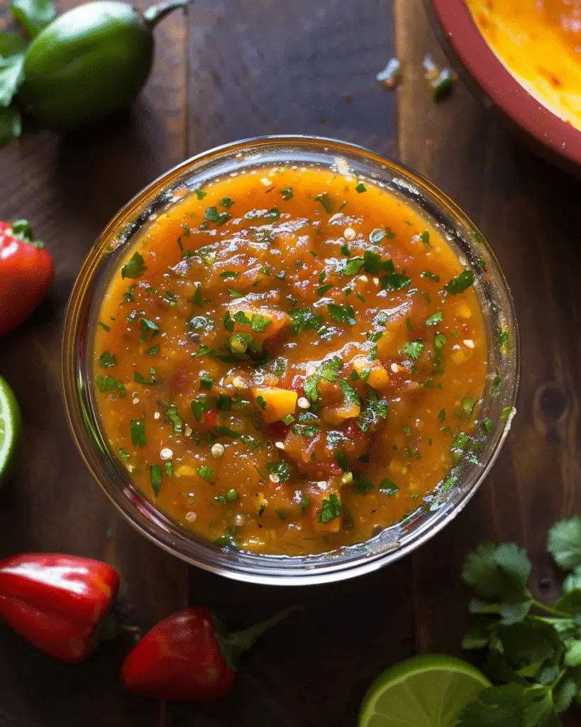 Home » Recipes » Soups & Stews » Roasted Mango Habanero Salsa