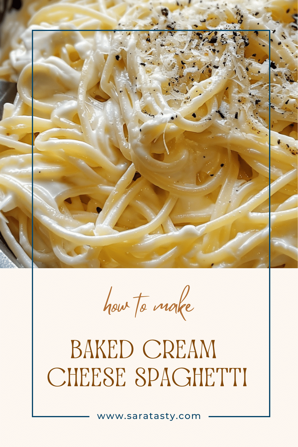 Home » Recipes » Main Courses » Baked Cream Cheese Spaghetti
