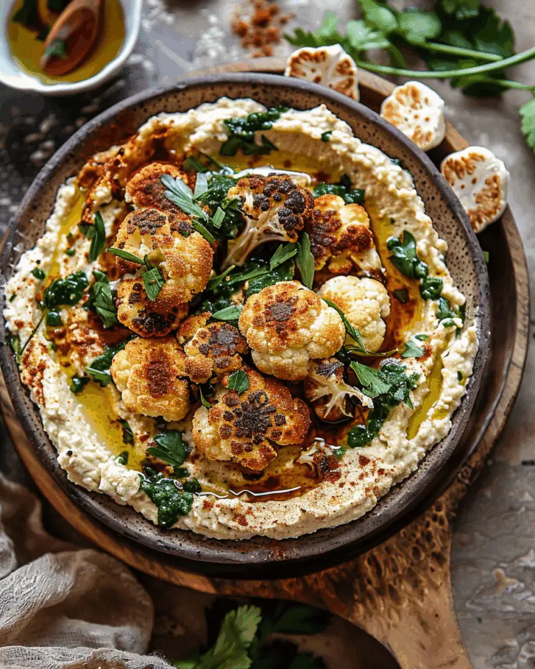 Home » Recipes » Appetizers » Crispy Roasted Cauliflower Hummus
