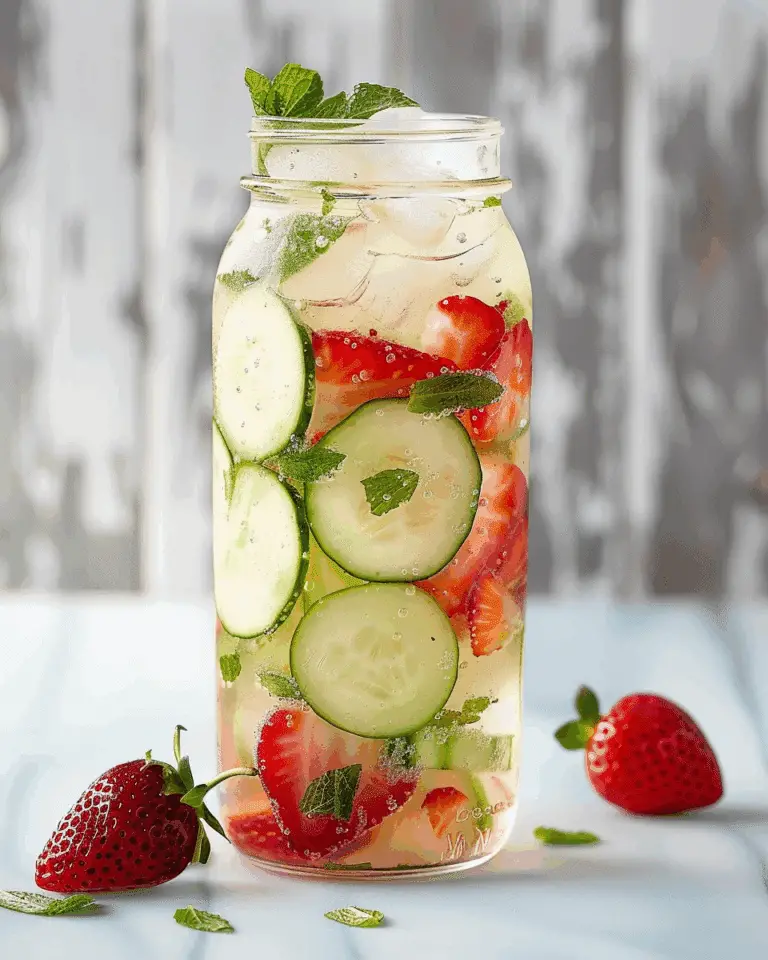 Home » Recipes » Desserts » Strawberry Cucumber Lime Infused Water