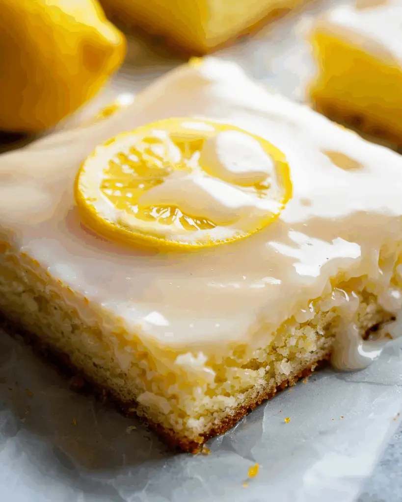 Home » Recipes » Desserts » Lemon Sheet Cake with Glaze